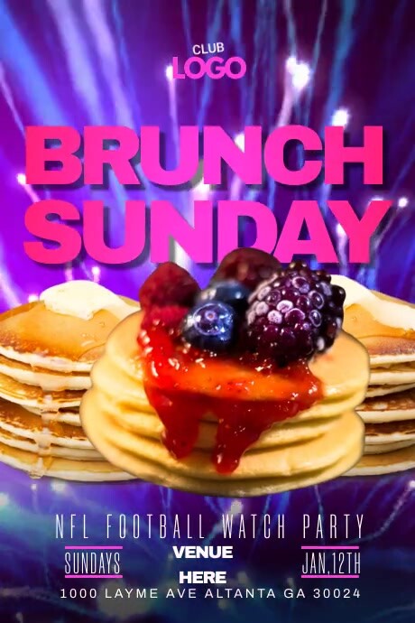 Futuristic Sunday Brunch Poster Template | PosterMyWall