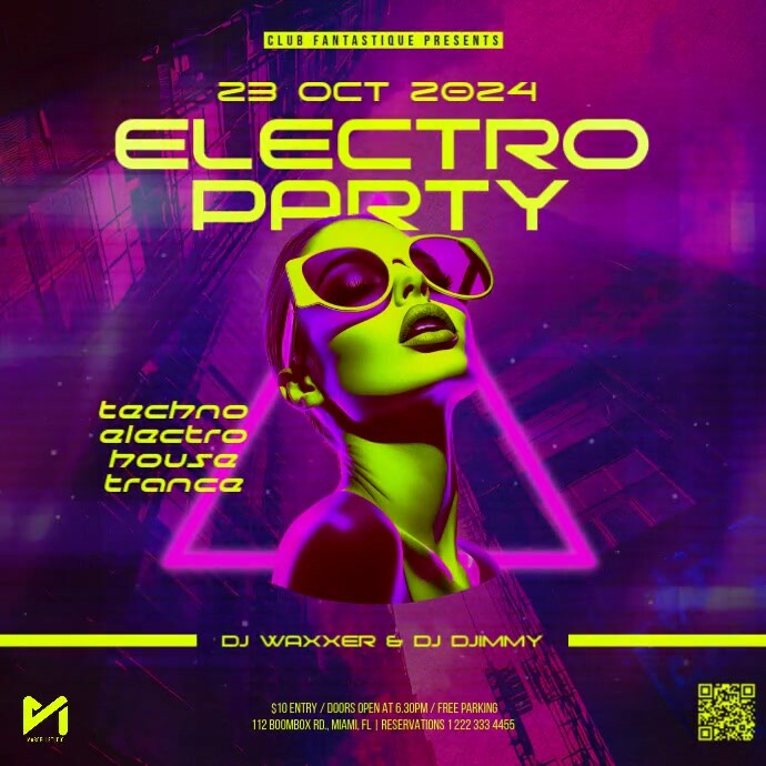 Plantilla de Futuristic Techno Party Instagram Post | PosterMyWall