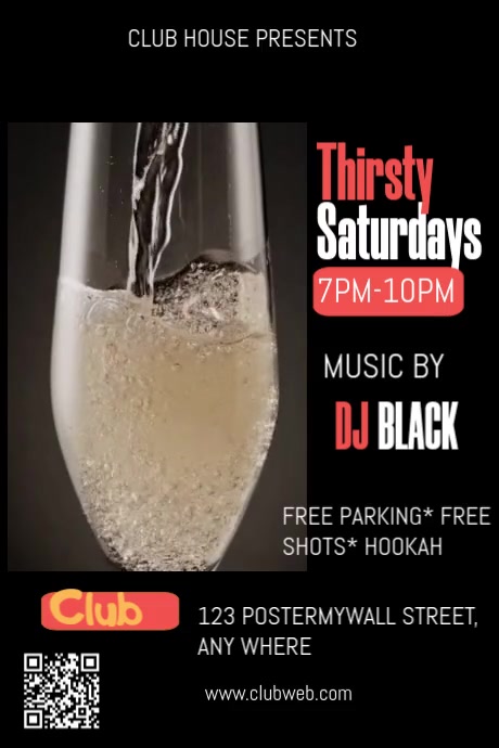 Plantilla de Futuristic Thirsty Saturday Club Poster | PosterMyWall