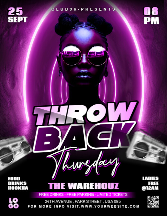 Copy of Futuristic Throw Back Party Flyer Flyer (us Letter) | PosterMyWall