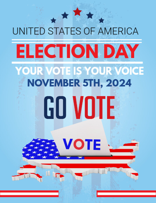 Futuristic United States Election Vote Flyer (us Letter) Template ...