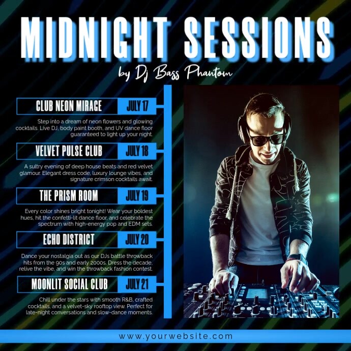 Futuristic Upcoming Events Schedule Instagram Post Template | PosterMyWall