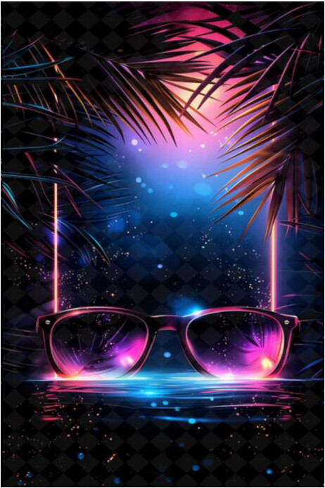 Futuristic Vibrant Neon Party Vibes Background Template | PosterMyWall