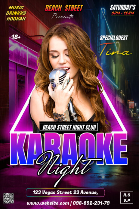 Futuristic Weekend Night Karaoke Template Poster | PosterMyWall