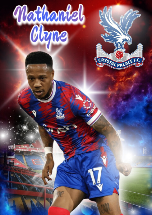 Futuristik Nathaniel Clyne Crystal Palace Football A4 Template ...