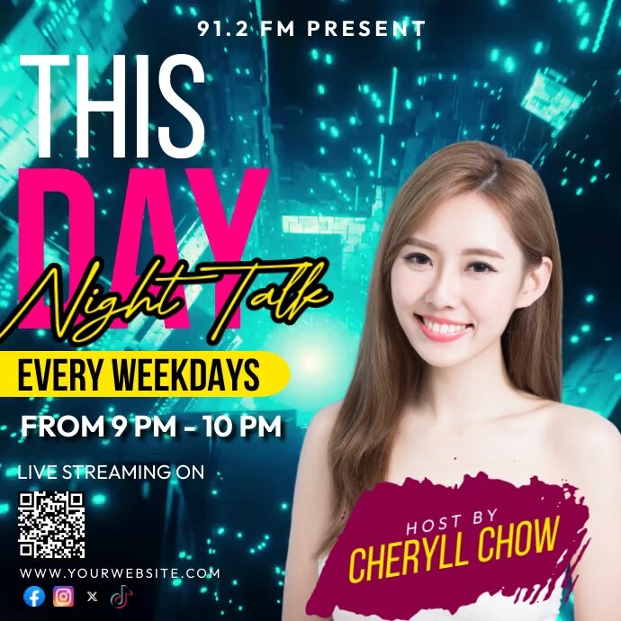 Futuristik Radio Show Pos Instagram Template | PosterMyWall