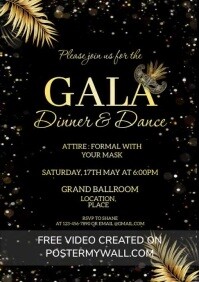 Gala Dinner Night Invitation Purple A4 Template | PosterMyWall