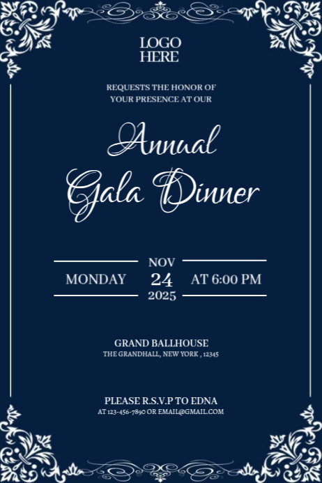 Gala Invitation Card Template | PosterMyWall