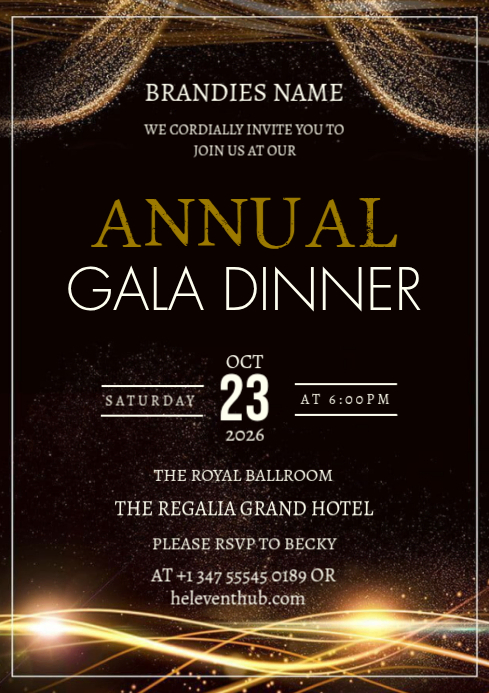 Gala Invitation Poster Flyer Template | PosterMyWall