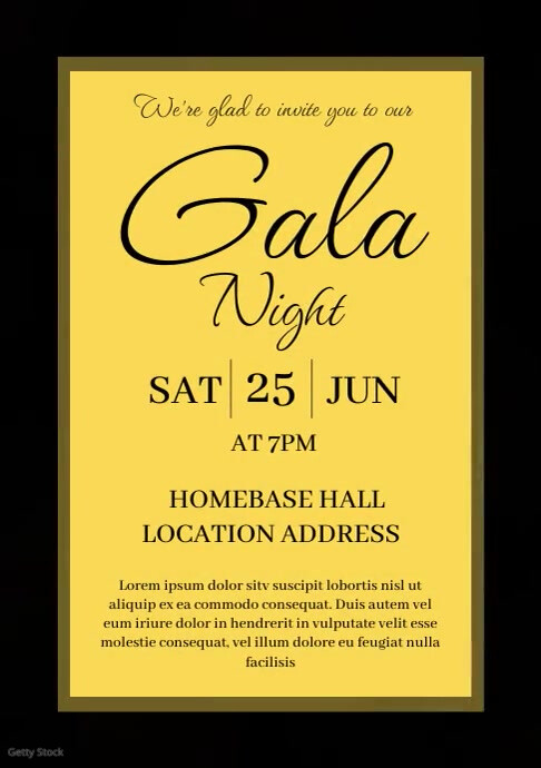 Copy of Gala Night Black and Gold Invitation Flyer | PosterMyWall