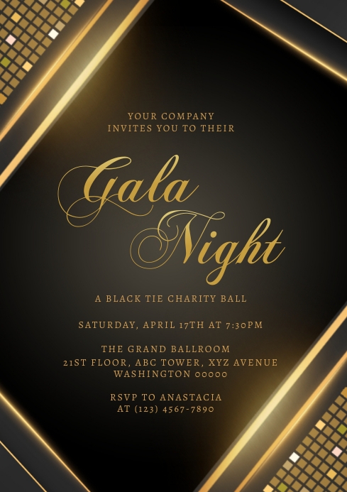 Gala Night Invitation Template | PosterMyWall