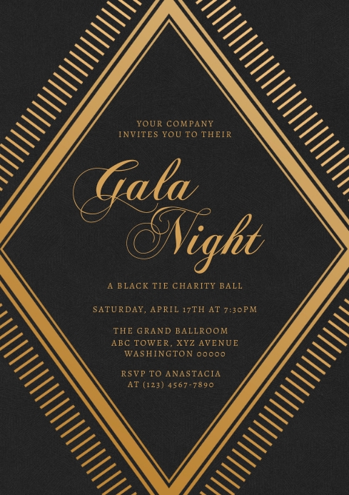 Gala Night Invitation Template | PosterMyWall
