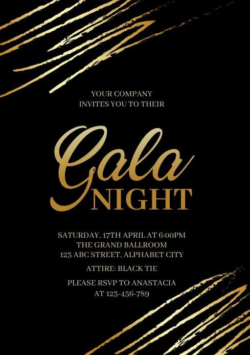 Gala Night Invitation Template | PosterMyWall