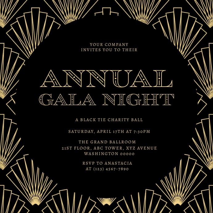 Gala Night Invitation Template | PosterMyWall