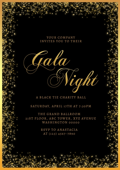 Modèle Invitation à Une Soirée de Gala | PosterMyWall