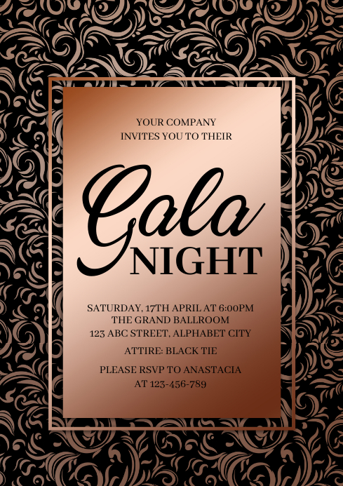 Gala Night Invitation Template | PosterMyWall