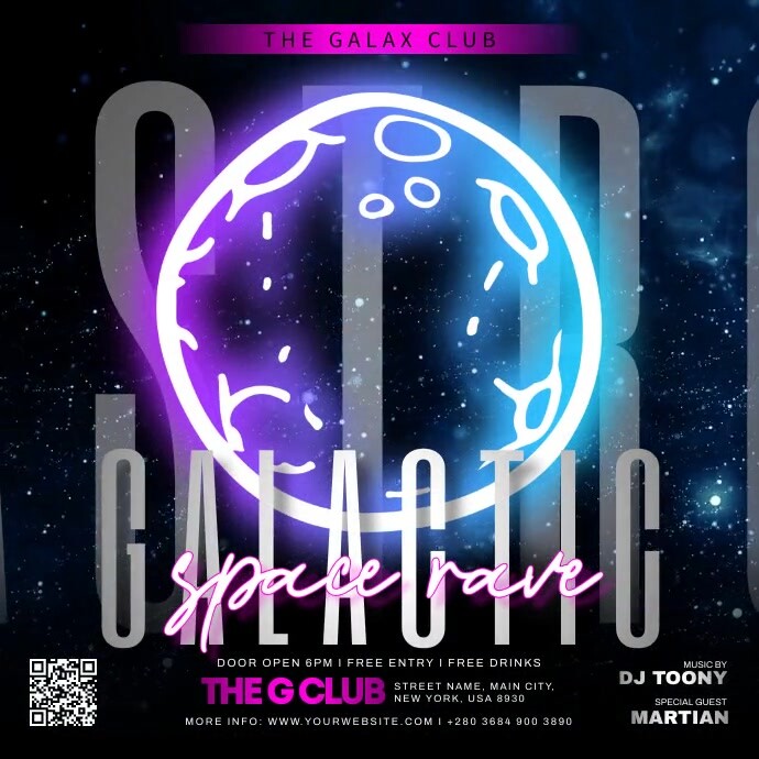 Modèle Galactic Space Rave | PosterMyWall