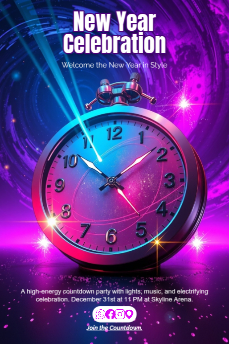 Galaxy Countdown Flash – New Year Poster Template | PosterMyWall