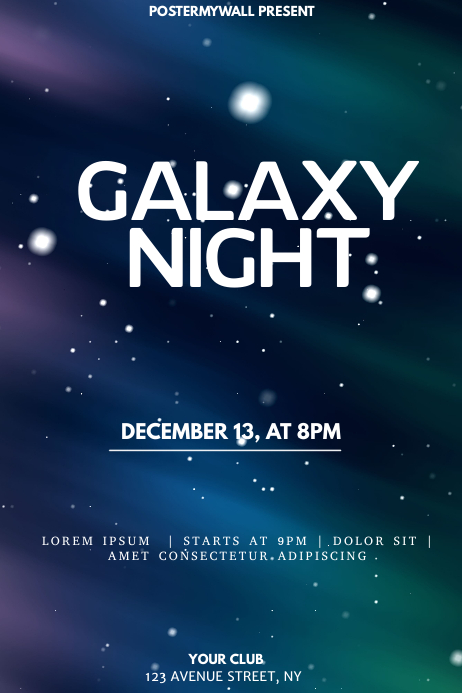 Galaxy Music event party flyer template | PosterMyWall