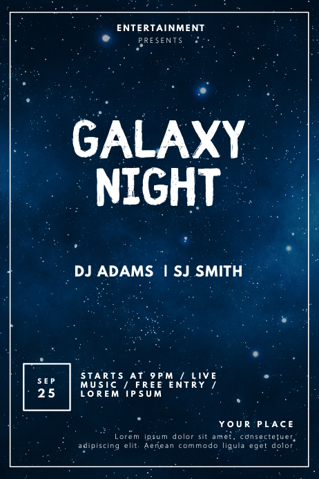 galaxy Party Flyer Template | PosterMyWall