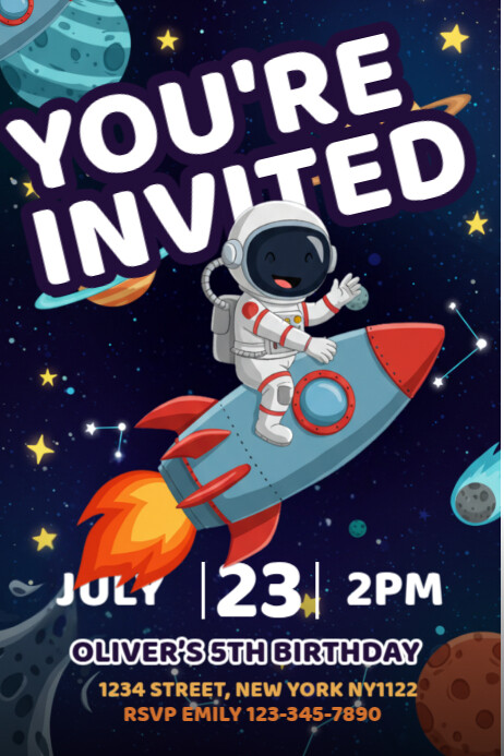 Plantilla de Galaxy Party Invitation | PosterMyWall