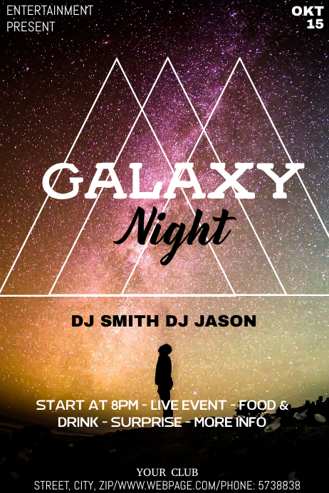 Copy of Galaxy Party night event flyer template | PosterMyWall
