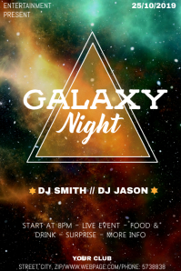 Galaxy Party night flyer template | PosterMyWall