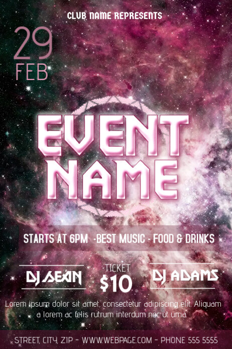 galaxy party flyer template | PosterMyWall