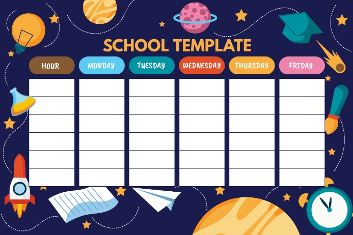 Copy of Galaxy School Timetable | PosterMyWall