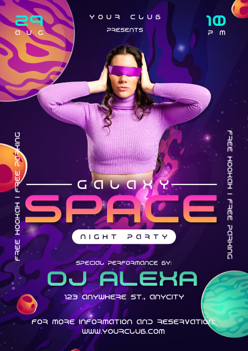 Copy of Galaxy Space Night Party Poster Flyer Templat | PosterMyWall