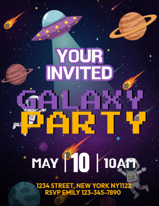 Galaxy Theme Party Template | PosterMyWall