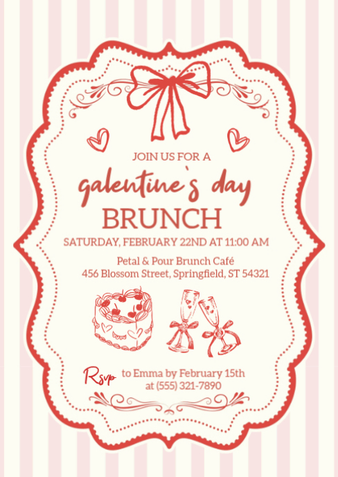 Galentine's Brunch Invitation Template | PosterMyWall