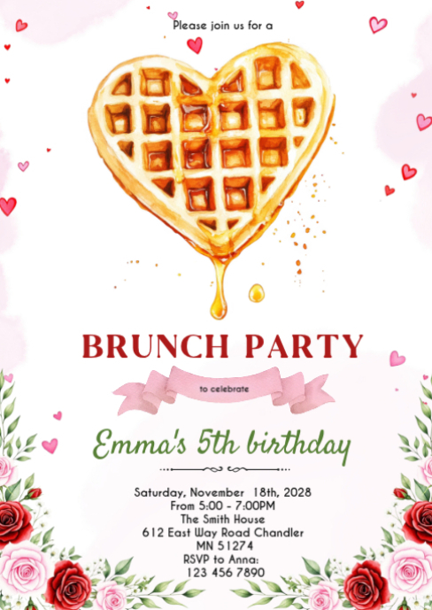 Plantilla de Galentine's Brunch party invitation | PosterMyWall
