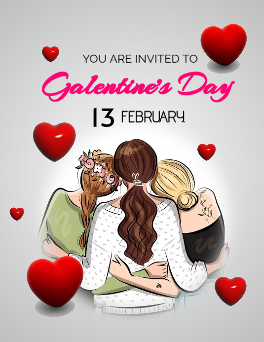Galentine's day flyer template | PosterMyWall