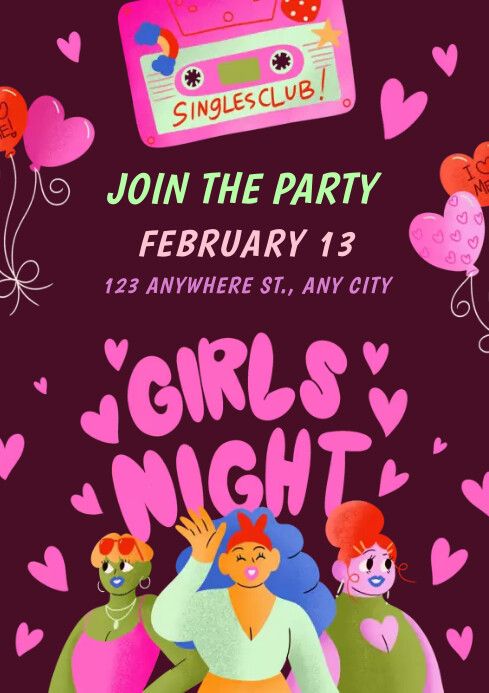 Galentine's Day Party Template | PosterMyWall