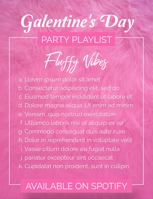 Galentine's Day Playlist Template | PosterMyWall