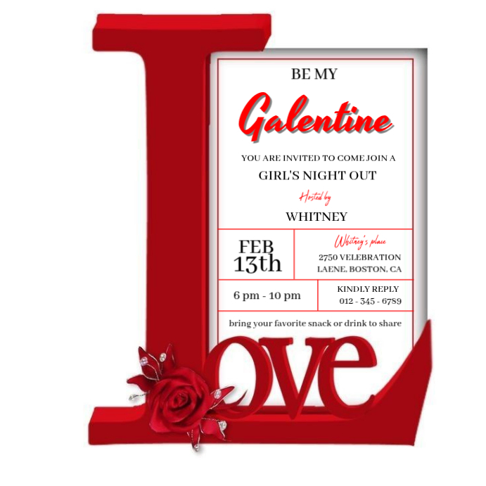 Galentines dinner event invitation template | PosterMyWall