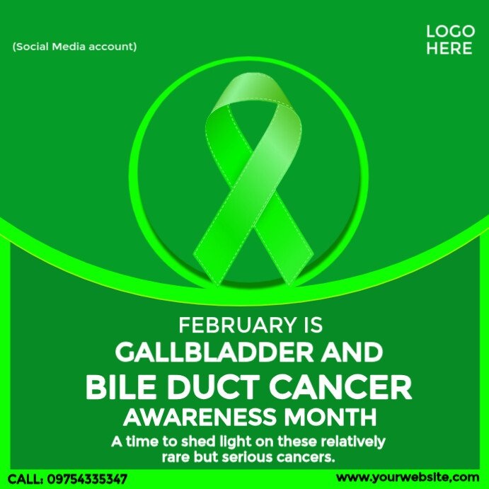 Gallbladder Cancer and Bile Duct Cancer Awareness Month Template ...