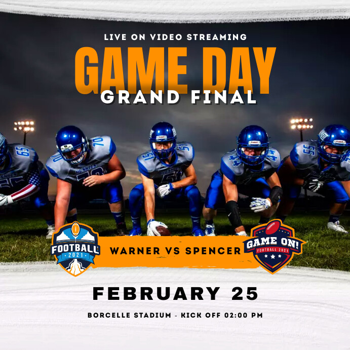 Game Day American Football Instagram Post Template | PosterMyWall