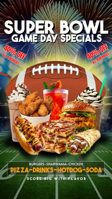 Game day food specials Template | PosterMyWall