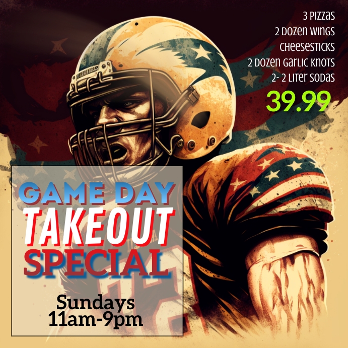 Copy of game day football food takeout instagram | PosterMyWall