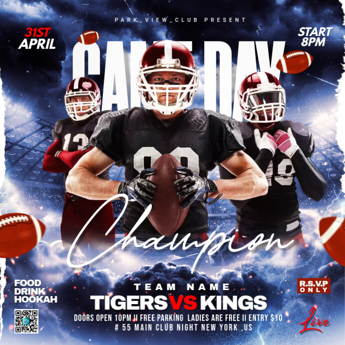 Copy of Game day football match ad | PosterMyWall