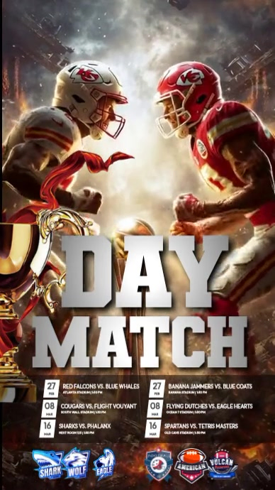 Game Day Match Schedule Template | PosterMyWall