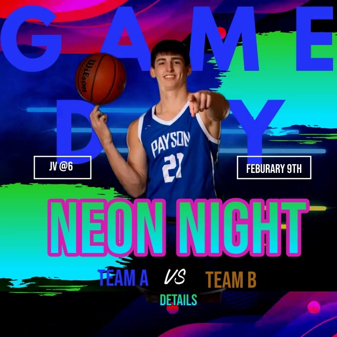 Game Day Neon Night Template | PosterMyWall