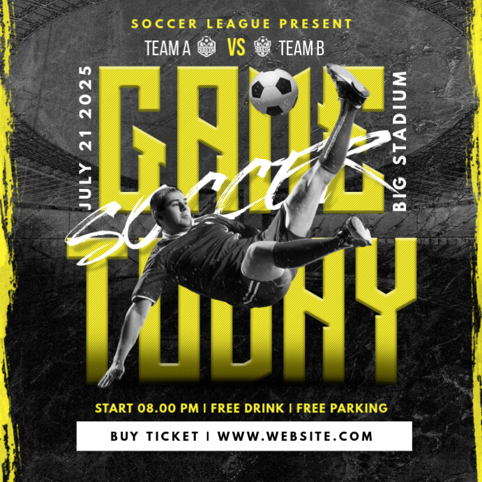 Game Day Soccer Instagram Post Templat | PosterMyWall