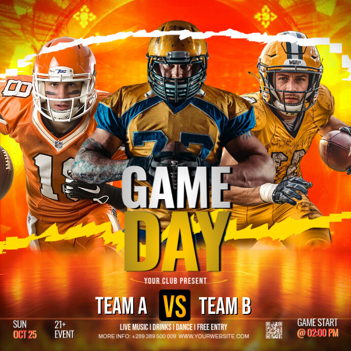 game day sports flyer poster Template | PosterMyWall