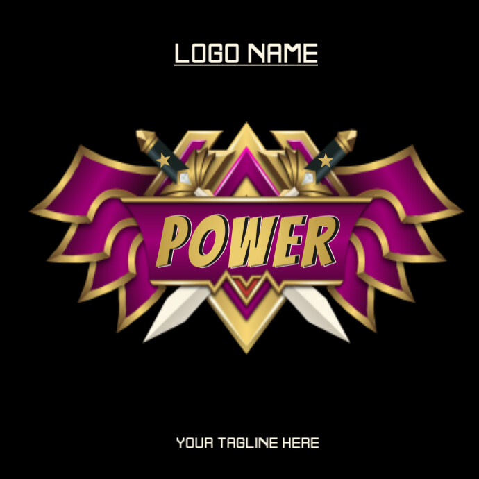 game-gaming-vector-power-badge-frame-achievement-logo Template ...