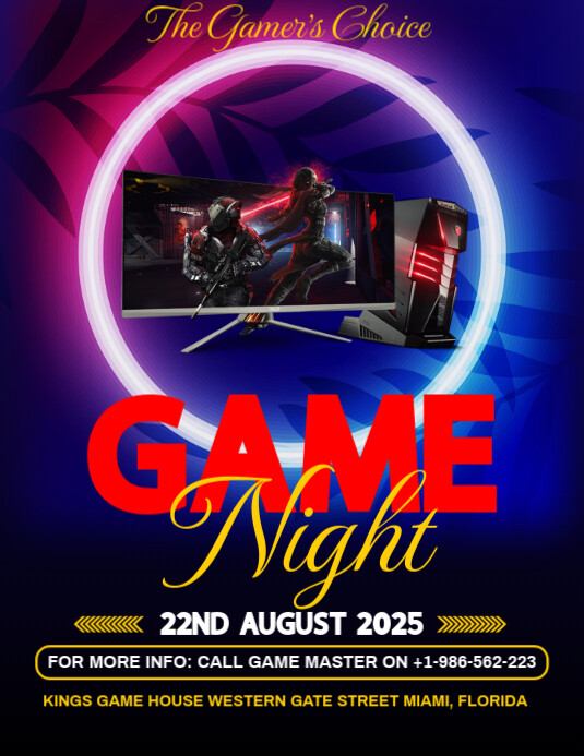 Game Night Ad Flyer Template | PosterMyWall