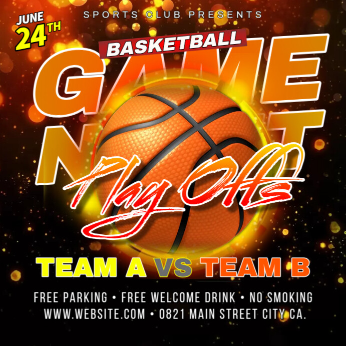 Game Night Basketball Instagram Template | PosterMyWall