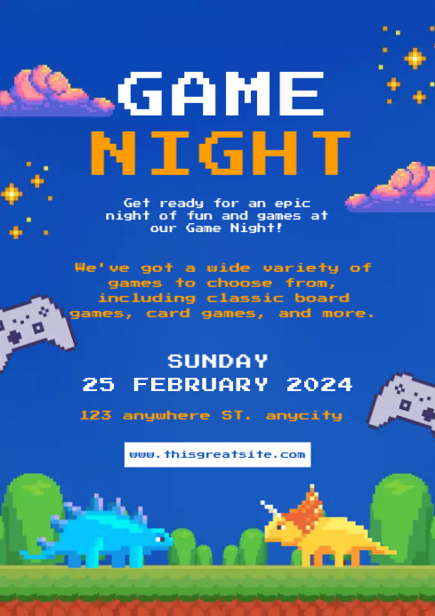 Game Night Event Weekend Template | PosterMyWall